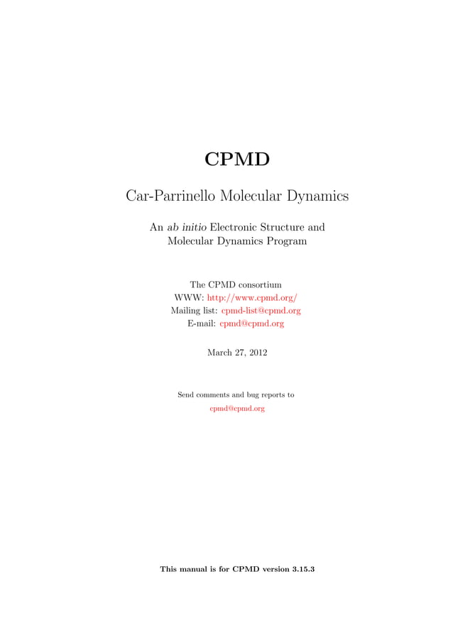 Manual cpmd | PDF