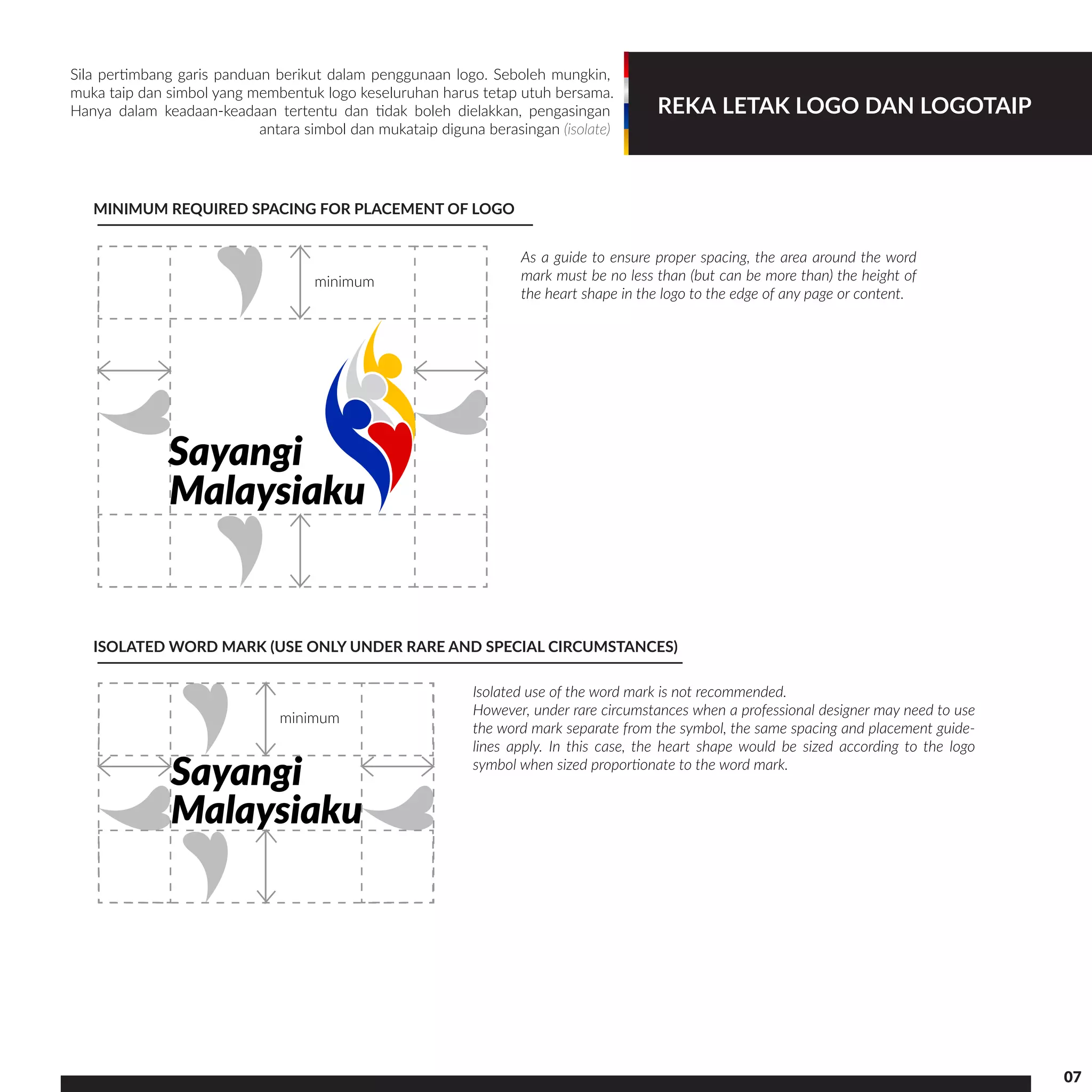 Manual dan aplikasi logo sayangi malaysiaku | PDF