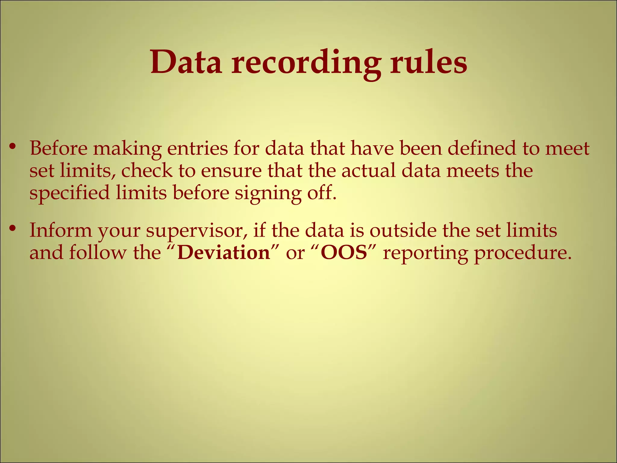 Manual data recording systems | PPT