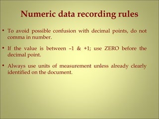 Manual data recording systems | PPT