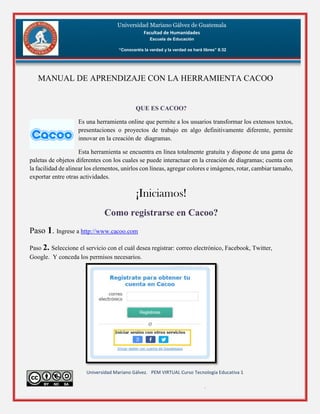 Manual de aprendizaje con la herramienta cacoo | PDF