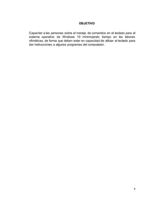Manual de comandos de teclado | DOCX