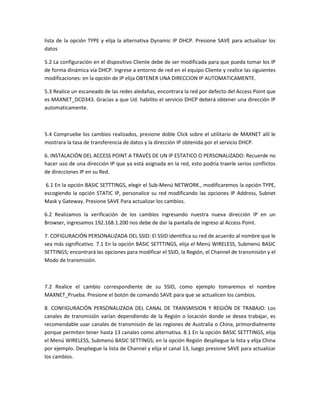 Manual de configuracion access point maxnet | DOCX