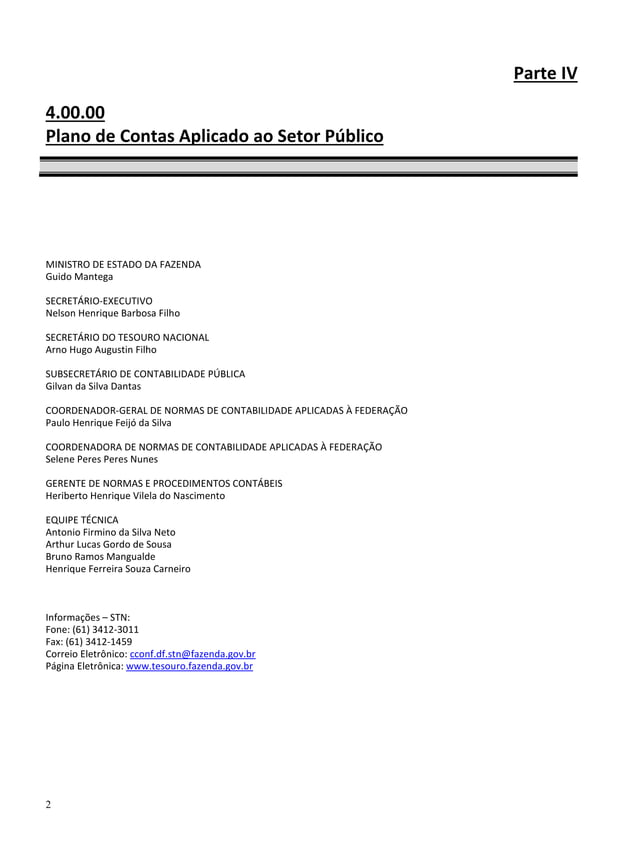 Manual de contabilidade aplicada ao setor público plano de contas | PDF