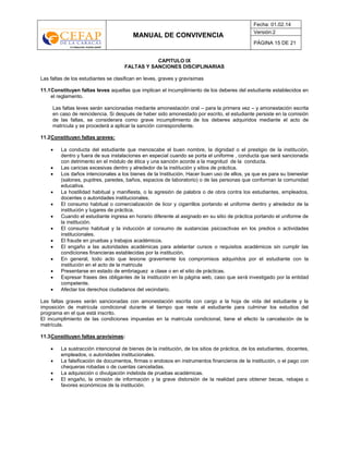 Manual de convivencia 2014 | PDF