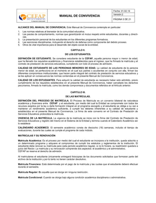 Manual de convivencia 2014 | PDF