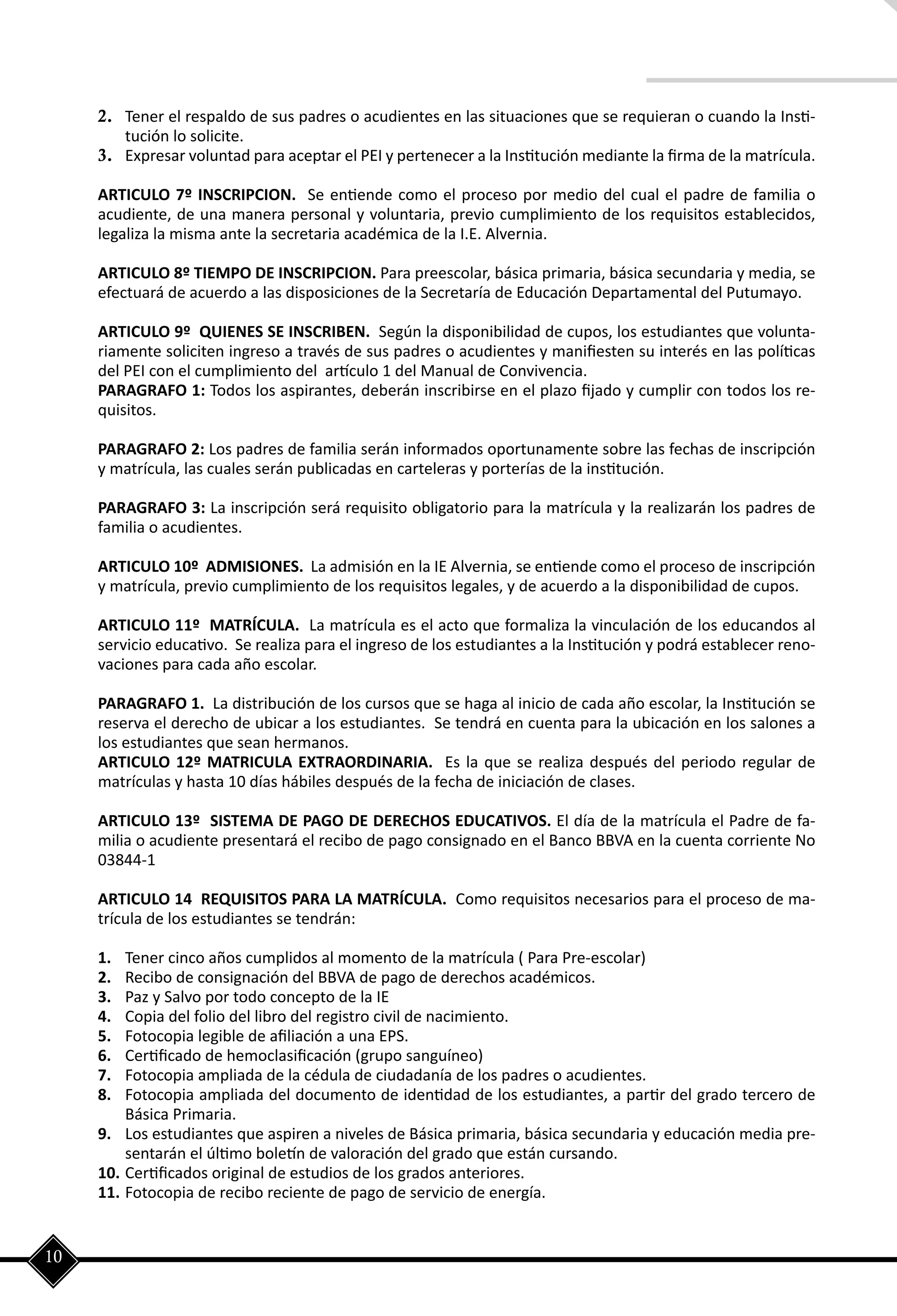 Manual de convivencia Alvernia | PDF