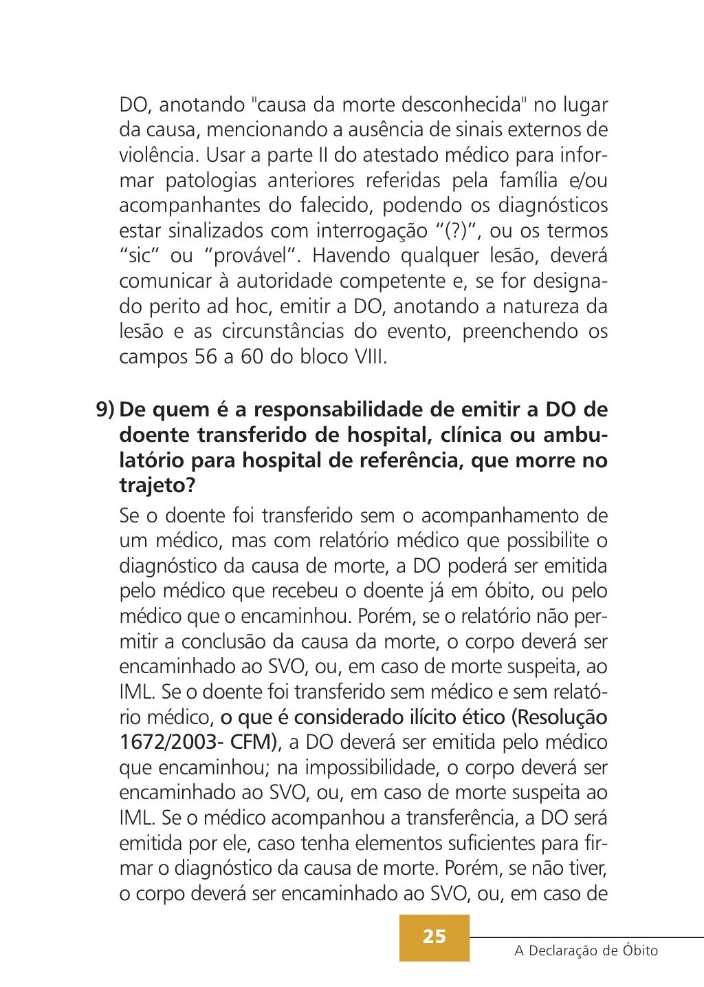 Manual de declaracao de obito MS