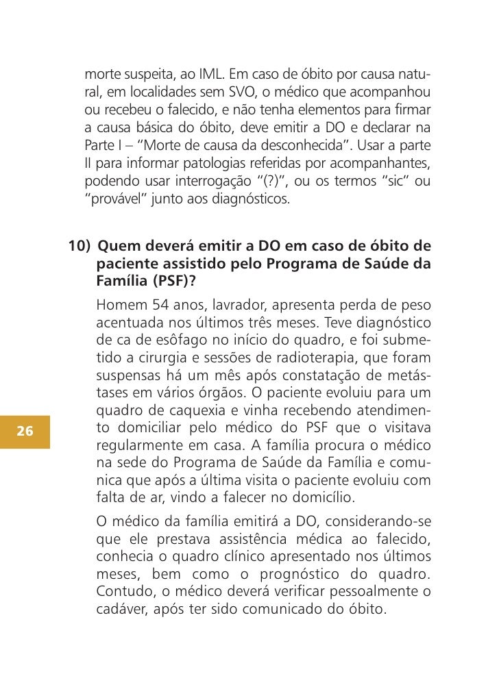 Manual de declaracao de obito MS