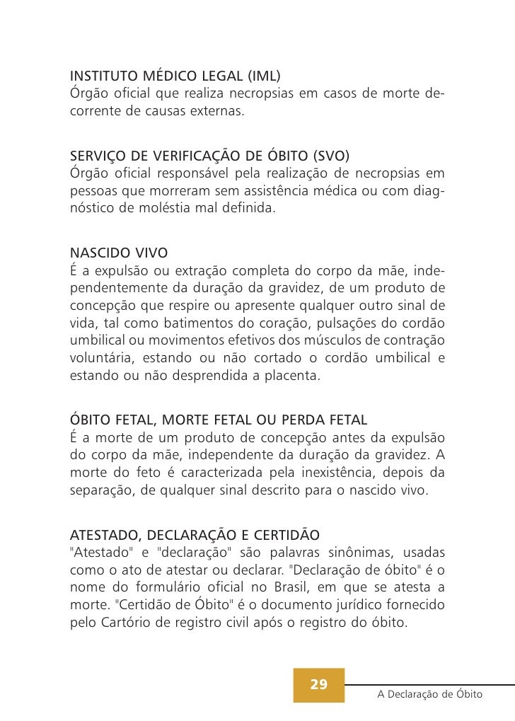 Manual de declaracao de obito MS