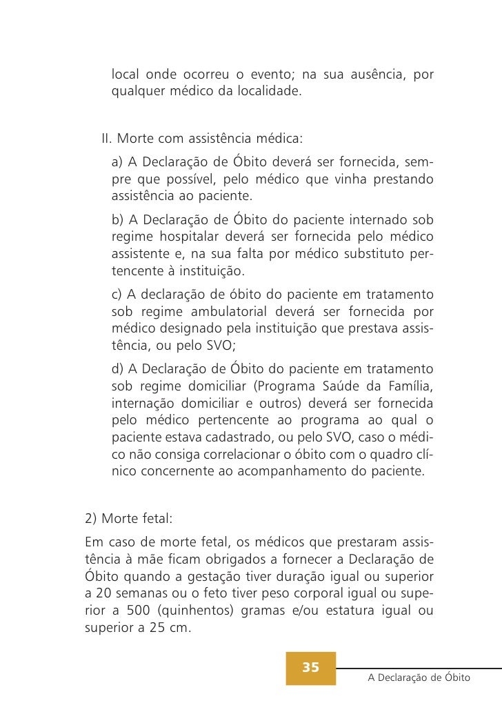 Manual de declaracao de obito MS