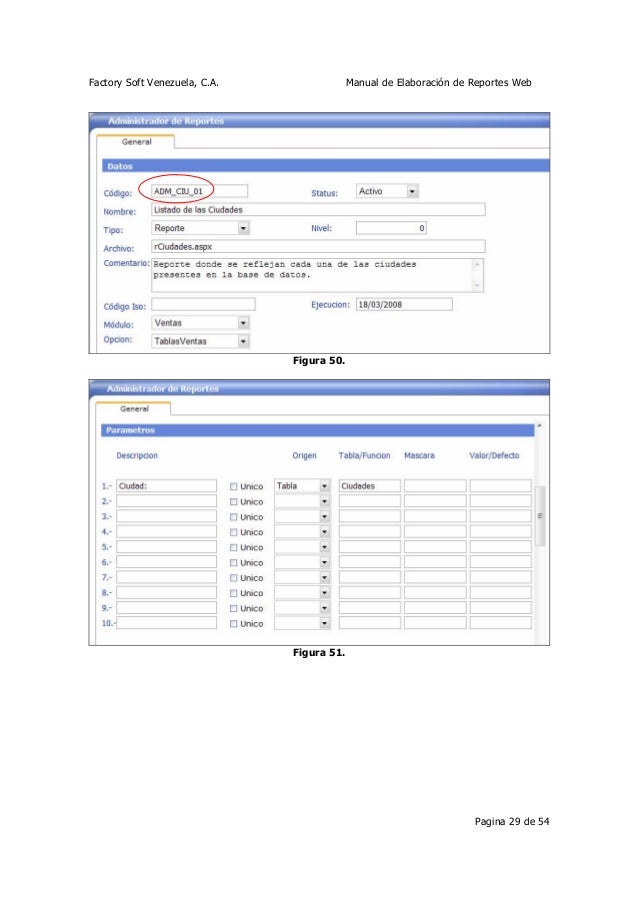 Manual De Elaboración De Reportes Web En Efactory Software Erpcrm Co 
