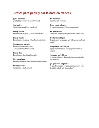 Manual de frases basicas en frances | PDF