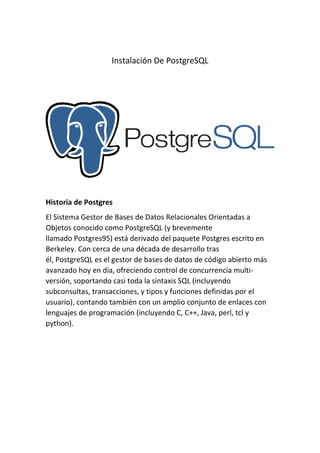 Manual de instalación postgreSQL | PDF