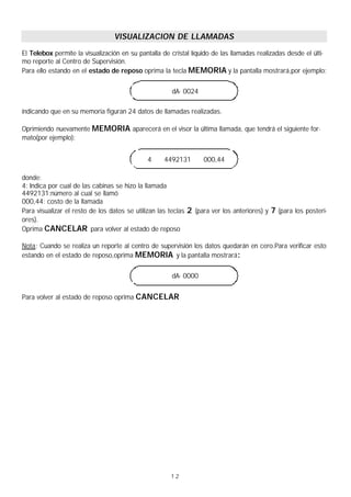 Manual de instalación y programación telebox | PDF