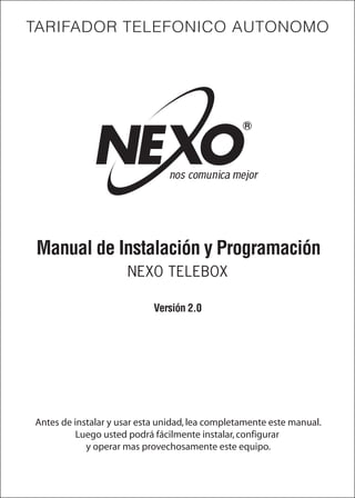 Manual de instalación y programación telebox | PDF