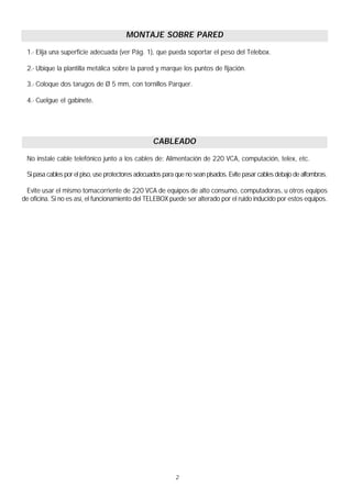 Manual de instalación y programación telebox | PDF