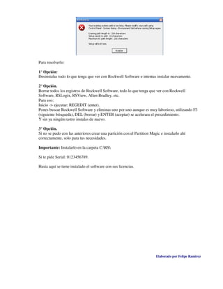 Manual de instalacion de rockwell software | PDF