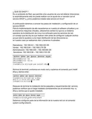 Manual de instalacion dhcp | PDF
