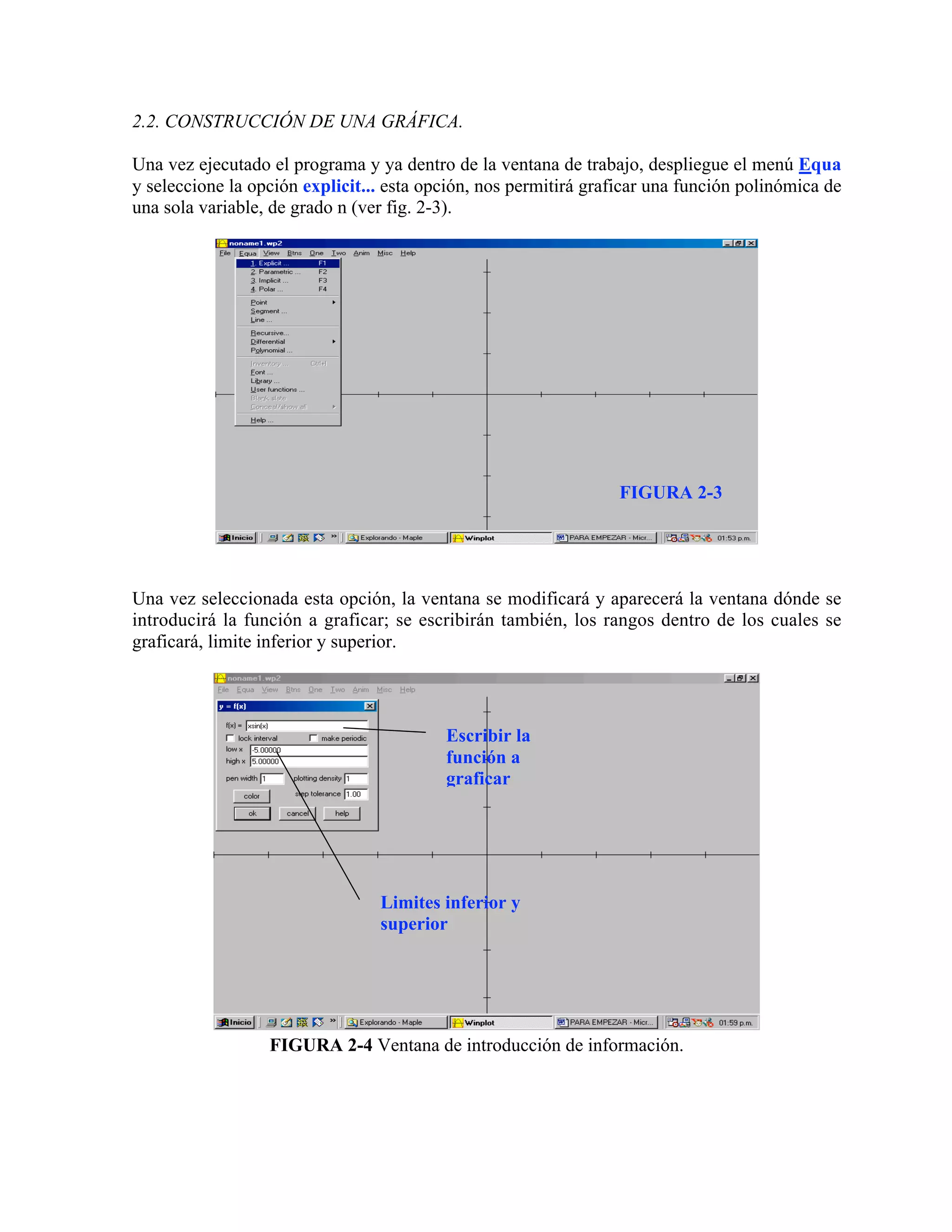 Manual de instrucciones winplot | PDF