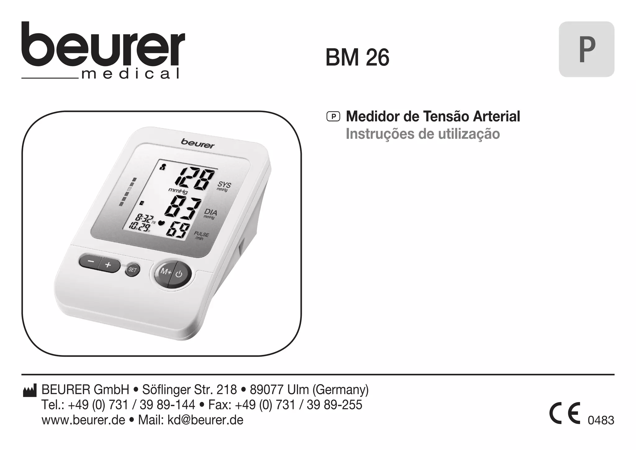 Manual de Instruções do Medidor De Tensão Arterial BM 26 da Beurer | PDF