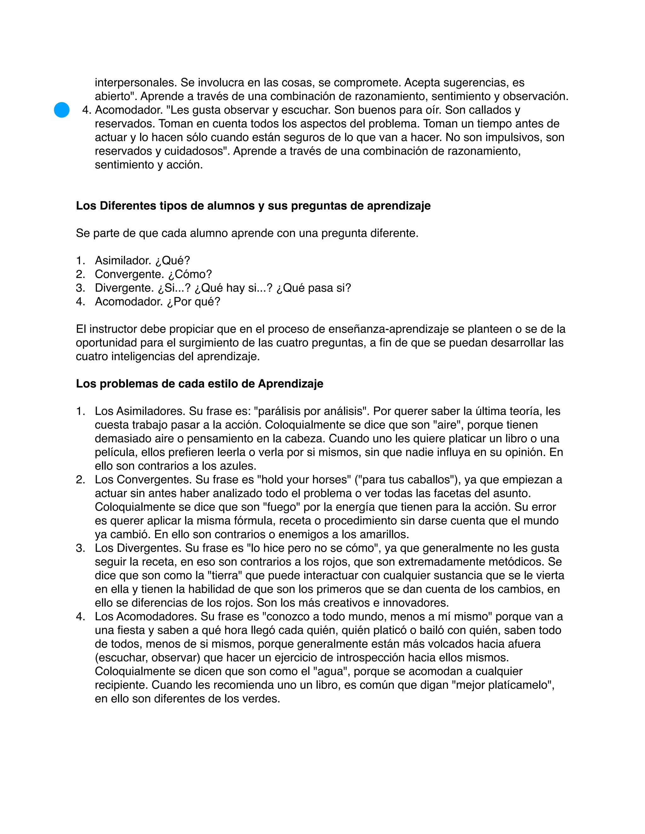 Manual de interpretacion auto test de estilos de aprendizaje y ...