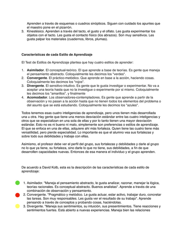 Manual de interpretacion auto test de estilos de aprendizaje y ...