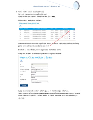 Manual de intranet de citas medicas | DOCX