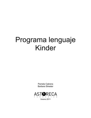 Manual de lenguaje kinder | PDF