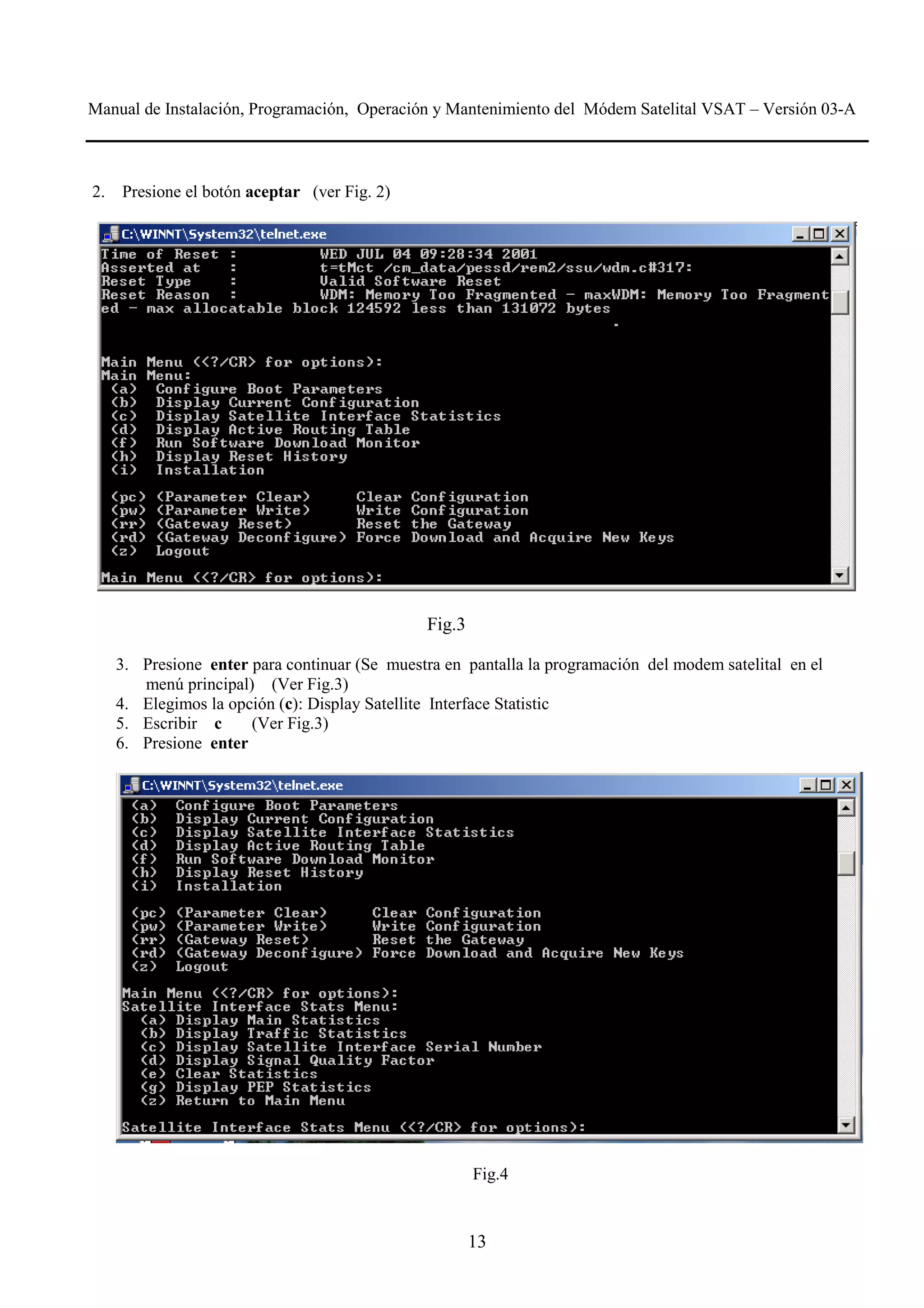 Manual del modem satelital vsat version 03 b-2009 uso interno | PDF