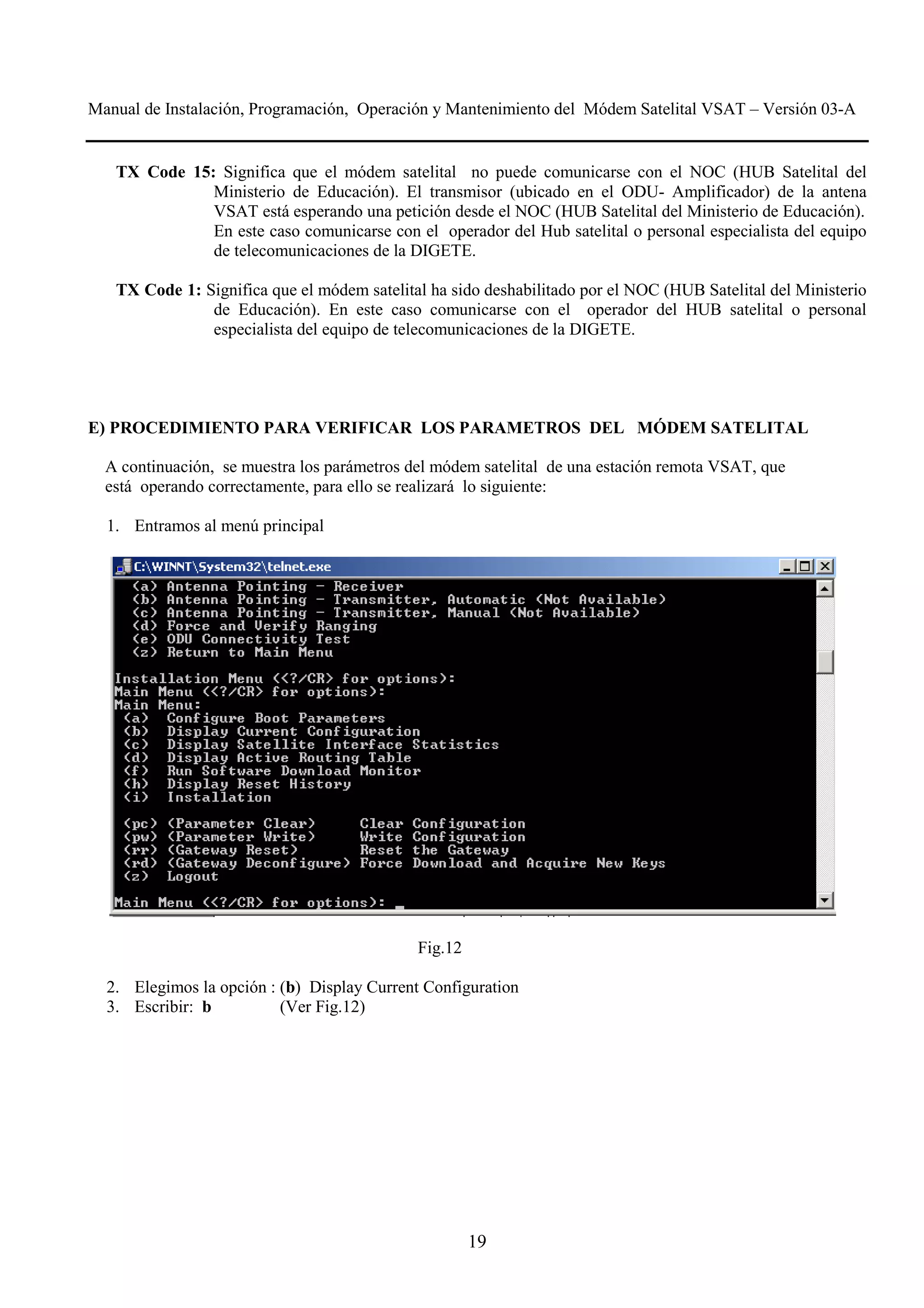 Manual del modem satelital vsat version 03 b-2009 uso interno | PDF
