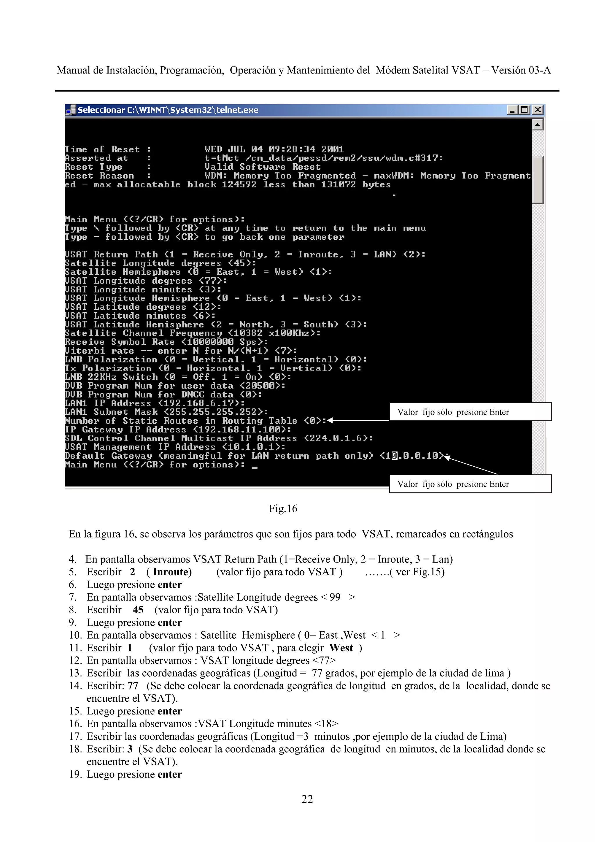 Manual del modem satelital vsat version 03 b-2009 uso interno | PDF