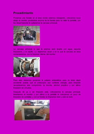Manual de mantenimiento preventivo del monitor | PDF
