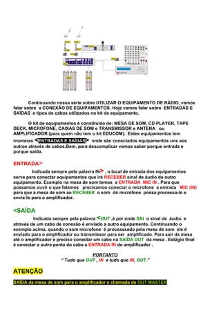 Manual de montagem de rádio escolar usp educom | PDF