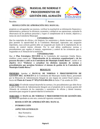 Manual de Normas y Procedimientos de Gestion de Almacen | PDF