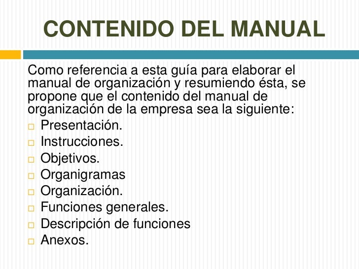 Manual de organizacion