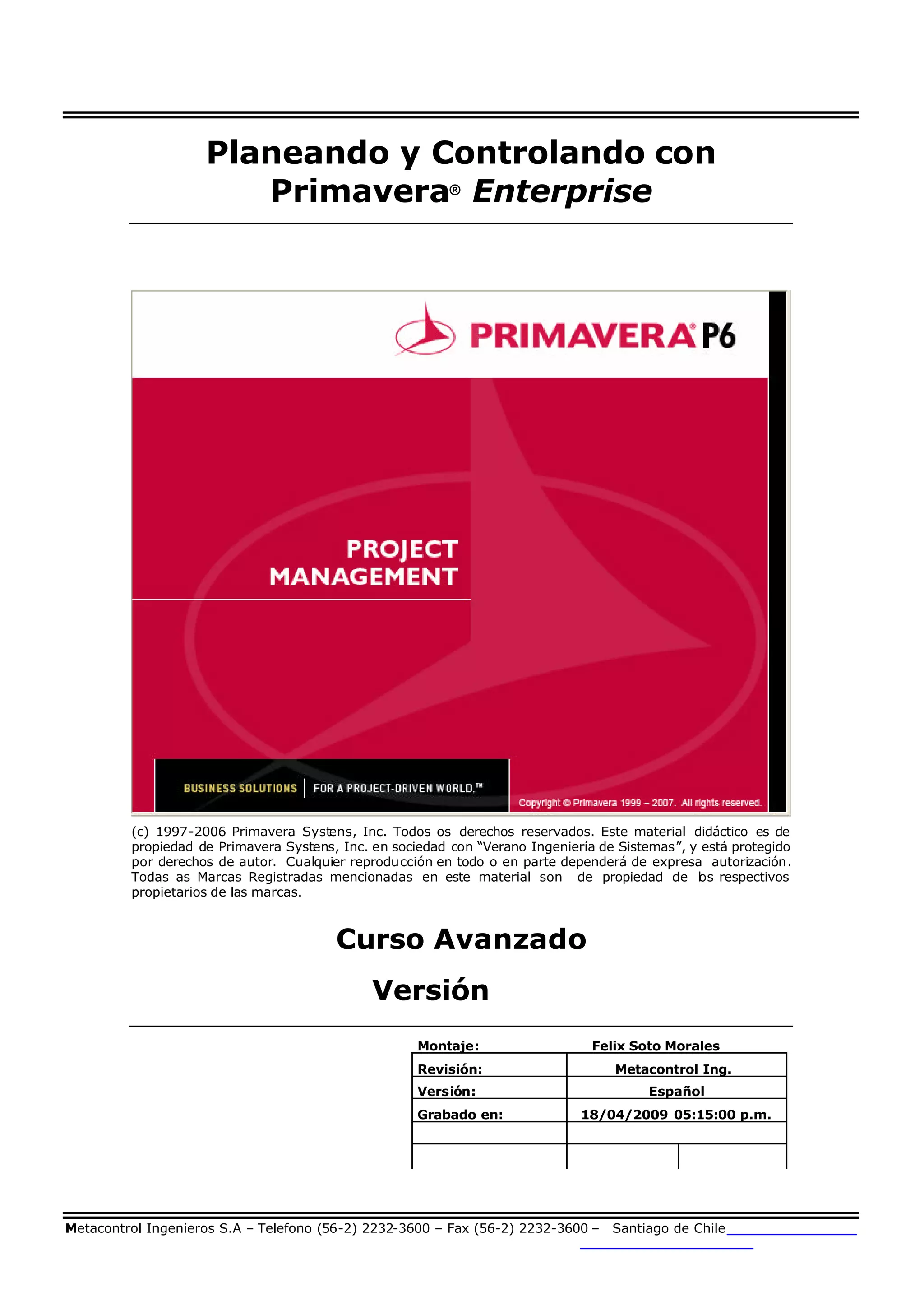 Manual de p6 avanzado | PDF