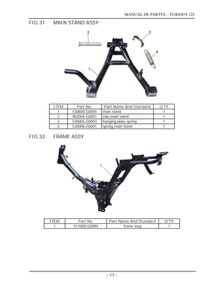 Manual de partes yumbo furious 125 | PDF
