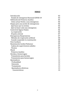 MANUAL DE PRIMEROS AUXILIOS Y PRIMERA RESPUESTA ANTE EMERGENCIAS | PDF