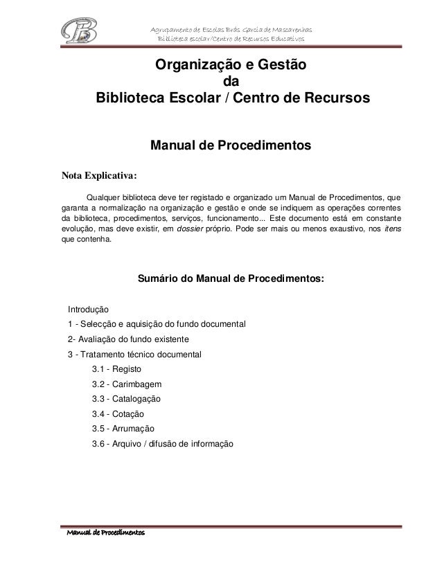 Manual de procedimentos