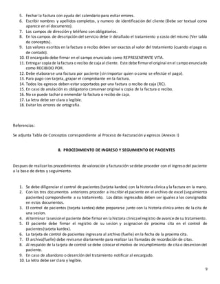 Manual de procedimientos y capacitacion vita | DOCX