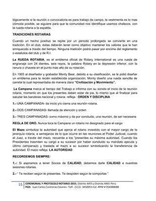 Manual de protocolo rotary 2016-2017 | PDF