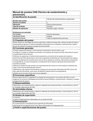 Manual de puestos chn | DOCX