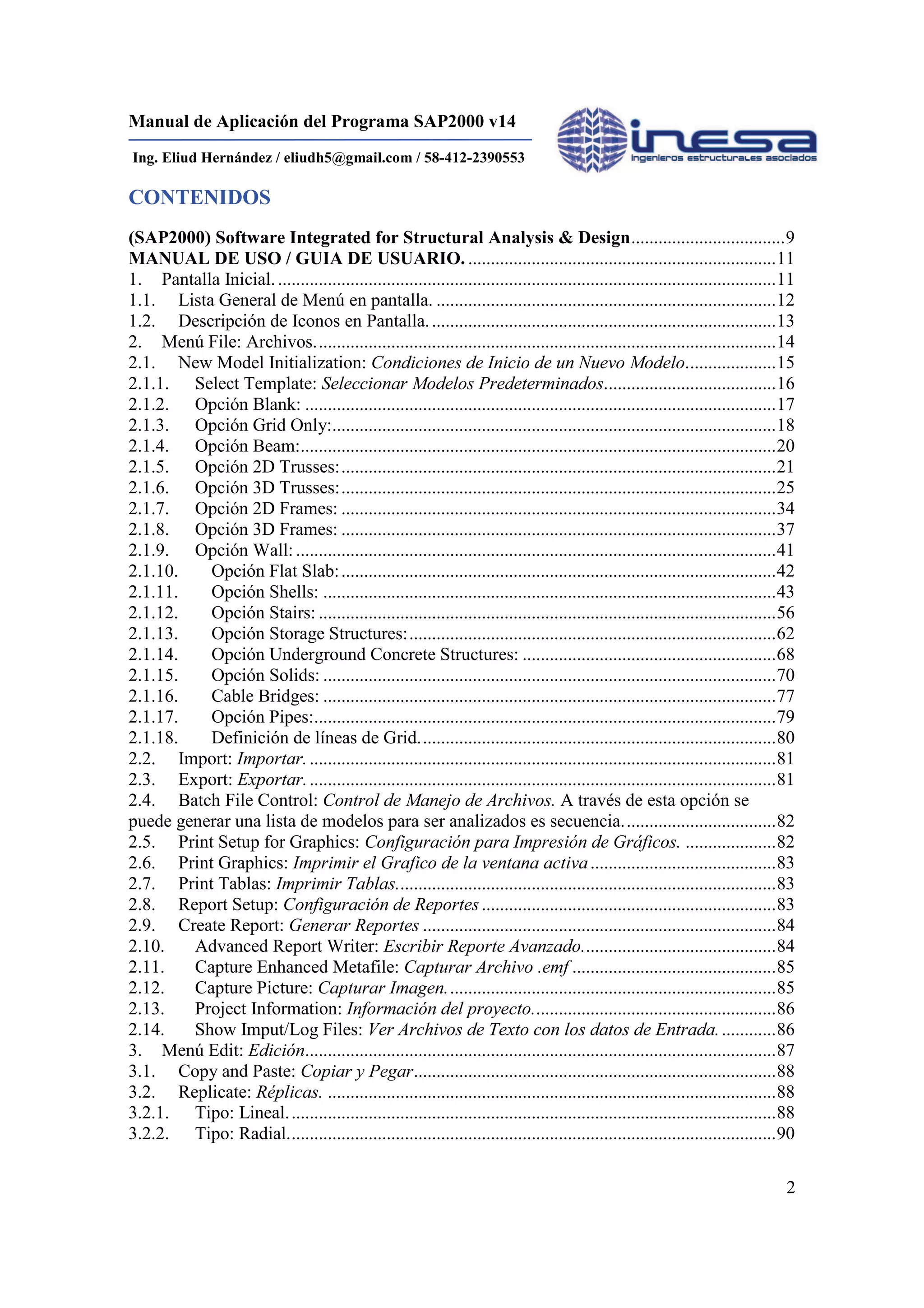 Manual de sap2000 v14 marzo 2010 (parte a) | PDF
