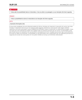 Manual de servico xlr 125 | PDF