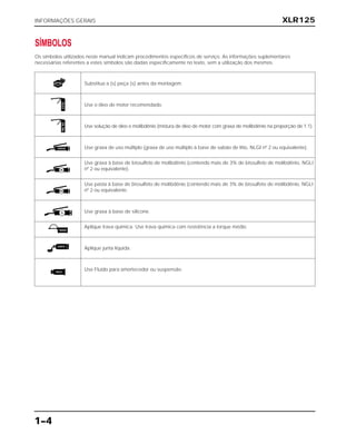 Manual de servico xlr 125 | PDF