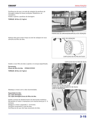Manual de serviço cb600 f hornet manutencao | PDF