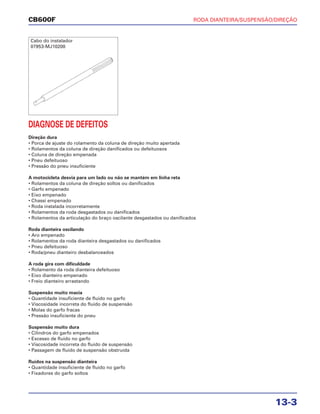 Manual de serviço cb600 f hornet roda diant | PDF