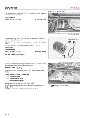 Manual de serviço shadow 750 00 x6b-meg-001 manutencao | PDF
