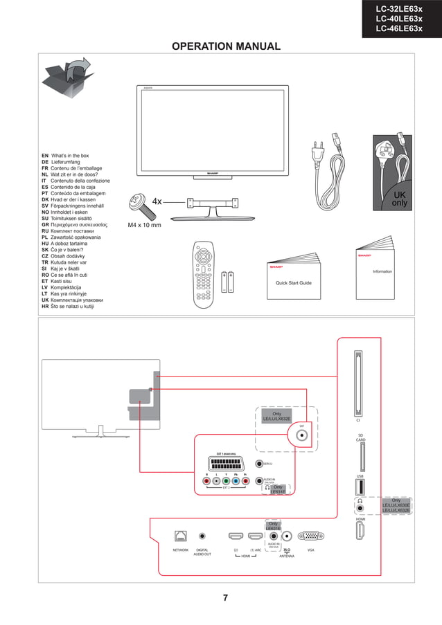 Manual de serviço TV SHARP LED/LCD diversos modelos linha LC. | PDF ...